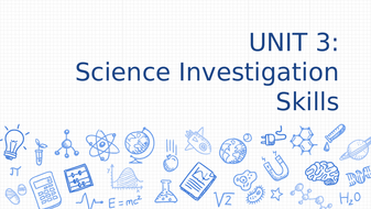 Applied Science Level 3 BTEC - Unit 3 Introduction | Teaching Resources