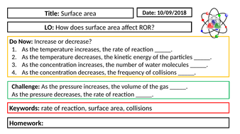 AQA GCSE Chemistry New Specification - C6 Surface area and rate of ...