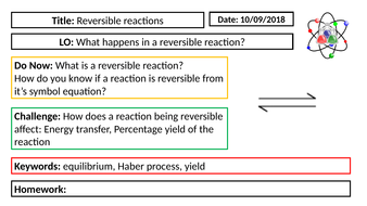 AQA GCSE Chemistry New Specification - C6 Reversible reactions ...
