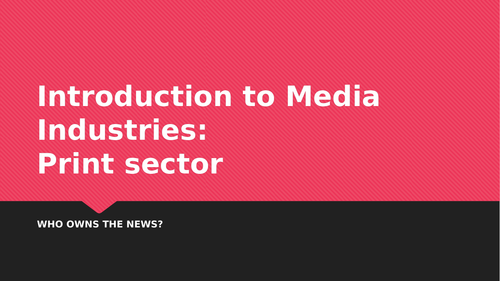 Lesson 1 and 2: Media Industries (OCR A Level Media Studies) | Teaching ...