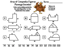 Area of Composite Figures Thanksgiving Math Activity: Message Decoder ...