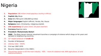 AQA Geography Nigeria revison lesson | Teaching Resources