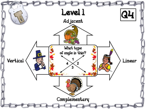 Solving for Missing Angles Game: Escape Room Thanksgiving Math Activity ...