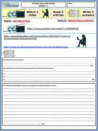 Politics + Participation - GCSE Citizenship Revision | Teaching Resources