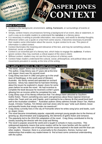Jasper Jones - Context | Teaching Resources