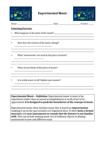 Experimental Music | Teaching Resources
