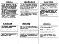 AQA An Inspector Calls Quote Revision | Teaching Resources