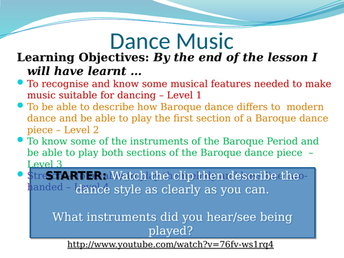 Baroque Dance Music | Teaching Resources
