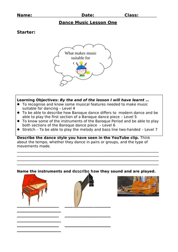 Baroque Dance Music | Teaching Resources