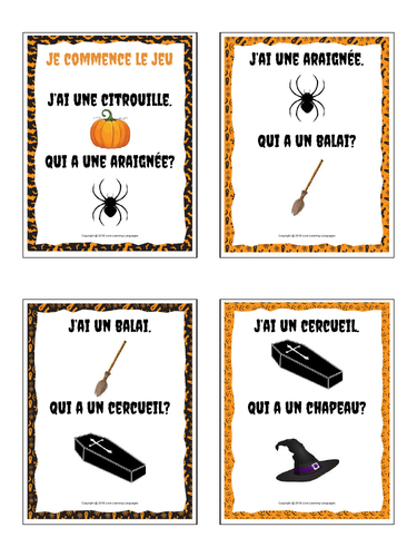 J'ai...Qui a? French Halloween Game - I have...Who has? | Teaching ...