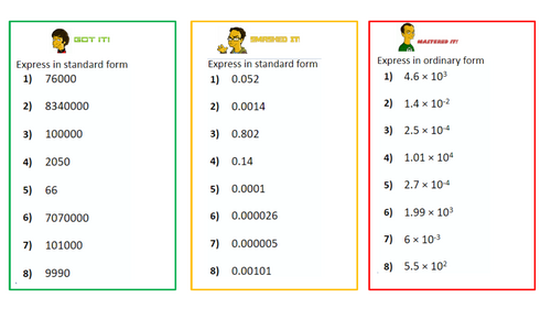 Master Standard Form | Differentiated Worksheets & PowerPoint | Teaching Resources