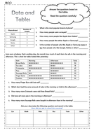Simple Data Table Differentiated Worksheets - Data/Statistics - KS2 ...