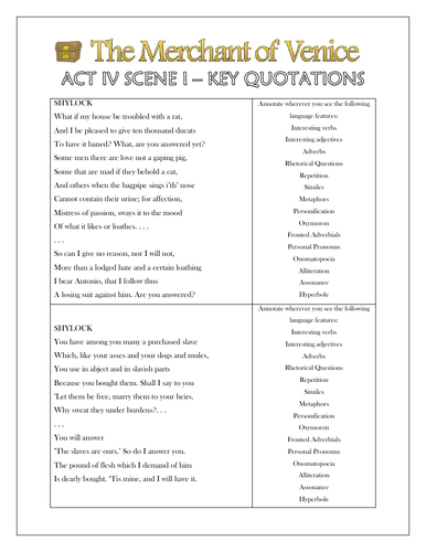 The Merchant of Venice - Act 4 Scene 1 - The Courtroom Scene! | Teaching Resources