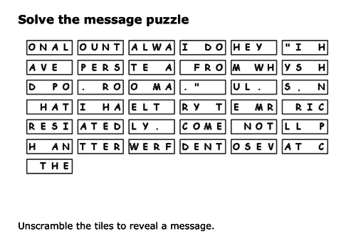 Solve the message puzzle from Joseph Zangara | Teaching Resources