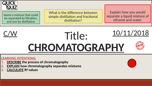 KS4 New GCSE (9-1) - Chromatography (AQA C1 Atomic Structure ... KS4 New GCSE (9-1) - Chromatography (AQA C1 Atomic Structure ...