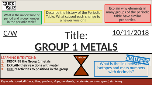 KS4 New GCSE (9-1) - Group 1 - The Alkali Metals (AQA C2.3 The Periodic ...