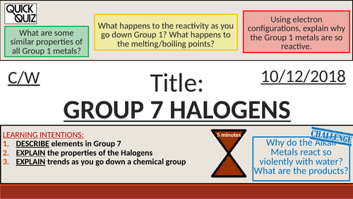 KS4 New GCSE (9-1) - Group 7 - The Halogens (AQA C2.4 The Periodic ...