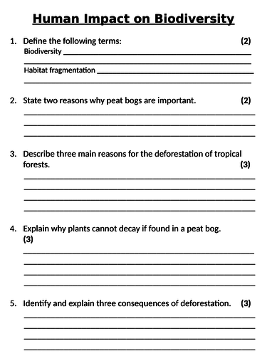 NEW AQA GCSE Trilogy (2016) Biology - Human Impact on Biodiversity ...