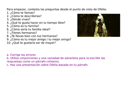 Spanish A Level - El laberinto del fauno: Los personajes (Pan's ...