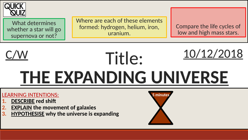 KS4 New GCSE (9-1) - The Expanding Universe + The Big Bang (AQA P16.4 ...