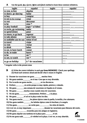 GCSE Spanish - What you normally do on holiday (the present tense ...