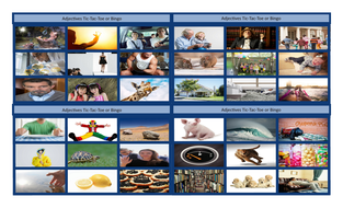 Adjectives Legal Size Photo Tic-Tac-Toe-Bingo Game | Teaching Resources