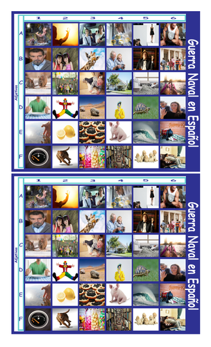 Adjectives Spanish Legal Size Photo Battleship Game | Teaching Resources