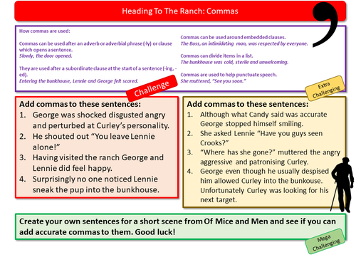 Of Mice and Men - Punctuation and Grammar | Teaching Resources