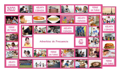 Adverbs of Frequency Spanish Legal Size Photo Board Game | Teaching ...