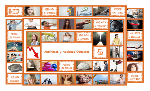 Antonyms Spanish Legal Size Photo Board Game | Teaching Resources