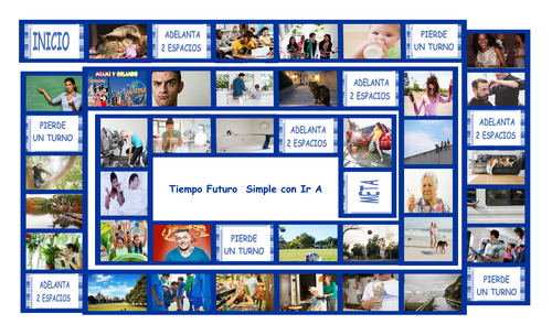 Future Simple Tense with Going To Spanish Legal Size Photo Board Game ...