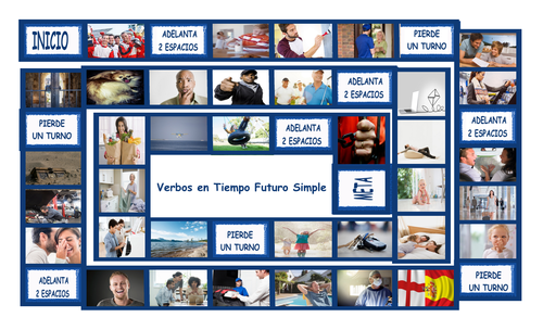 Future Simple Tense with Will Spanish Legal Size Photo Board Game ...