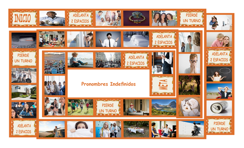 Indefinite Pronouns Spanish Legal Size Photo Board Game | Teaching ...