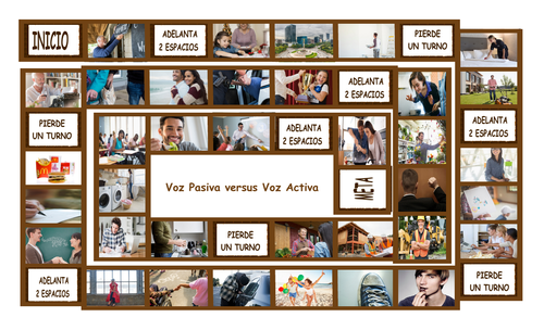 Passive versus Active Voice Spanish Legal Size Photo Board Game ...