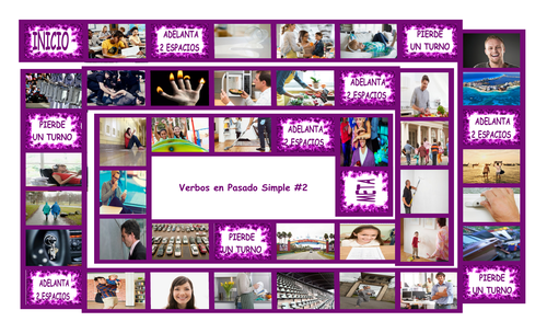 Past Simple Tense Verbs #2 Spanish Legal Size Photo Board Game ...