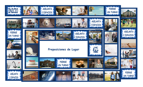 Place Prepositions Spanish Legal Size Photo Board Game | Teaching Resources