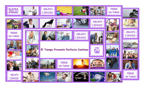 Present Perfect Continuous Tense Spanish Legal Size Photo Board Game ...