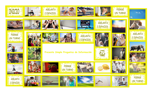 Present Simple Tense with Question Words Spanish Legal Size Photo Board ...