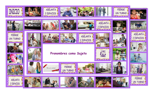 Subject Pronouns Spanish Legal Size Photo Board Game | Teaching Resources