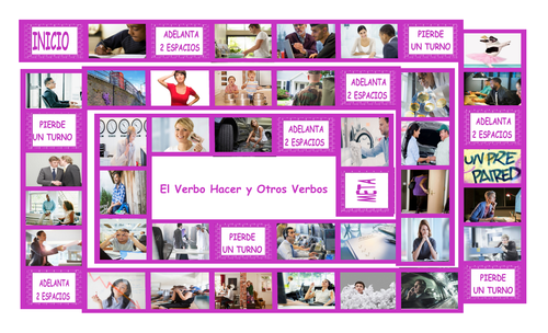 Verb Hacer Spanish Legal Size Photo Board Game | Teaching Resources