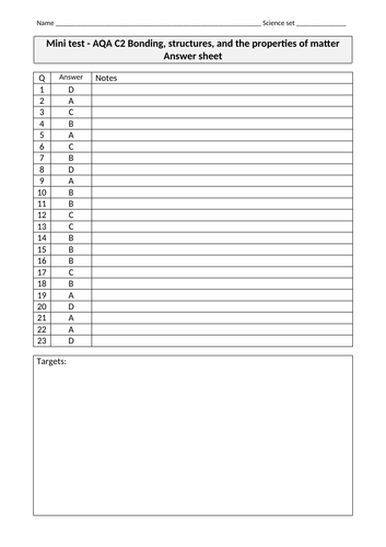 2018 AQA GCSE Chemistry / Trilogy Science - C2 Bonding, structure, and ...
