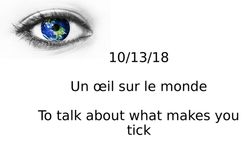 Un oeil sur le monde | Teaching Resources