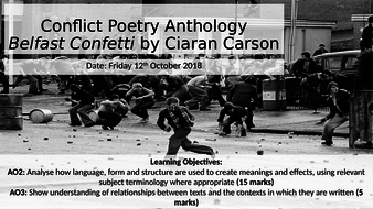 Belfast Confetti by Ciaran Carson | Teaching Resources
