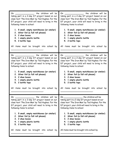 IRON MAN DT PROJECT | Teaching Resources