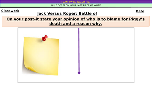 LOTF Jack and Roger Tug of War | Teaching Resources
