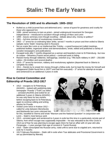 Enquiry Question: How was Stalin able to rise to power 1924-1929 ...