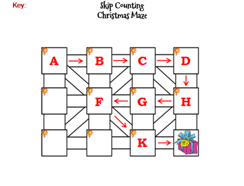 Skip Counting by 2, 3, 4, 5, 10 Christmas Math Maze | Teaching Resources