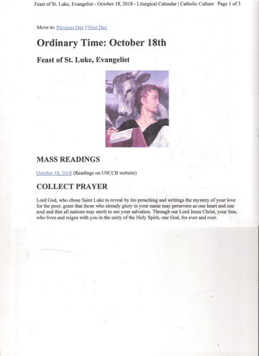 Luke the Evangelist, October 18th | Teaching Resources