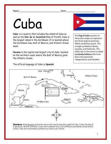 Cuba - Printable Handout (British English) | Teaching Resources