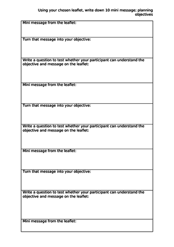 Health Promotion Campaign; How to write objectives and evaluate the ...